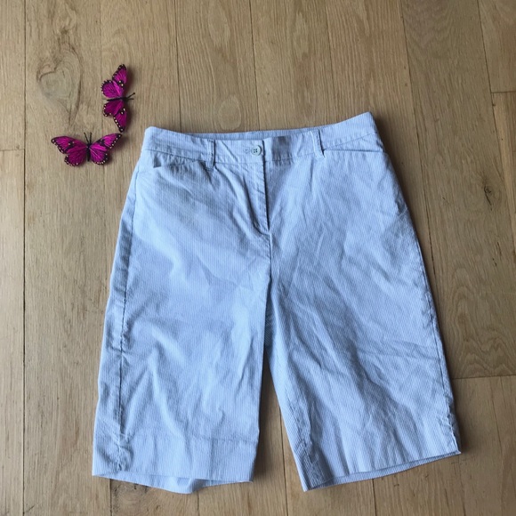 Jones New York | Shorts | Jones New York Blue White Striped Preppy ...